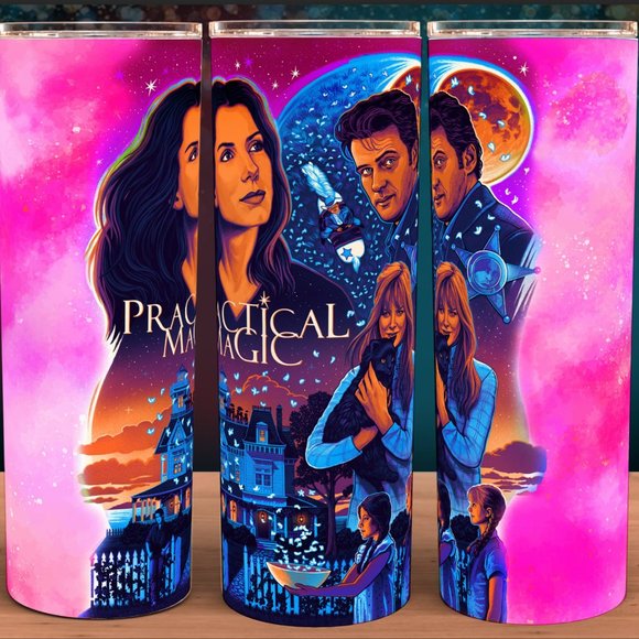 Dining | Practical Magic Classic Movie Pink Background Tumbler Cup ...